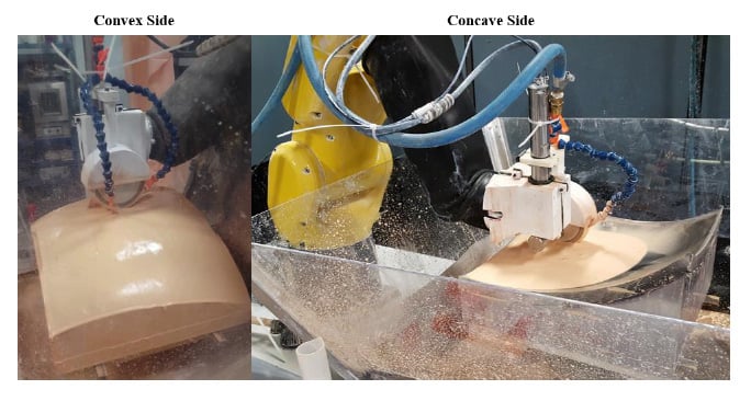Manufacturing of a large, extreme freeform, conformal window with ...